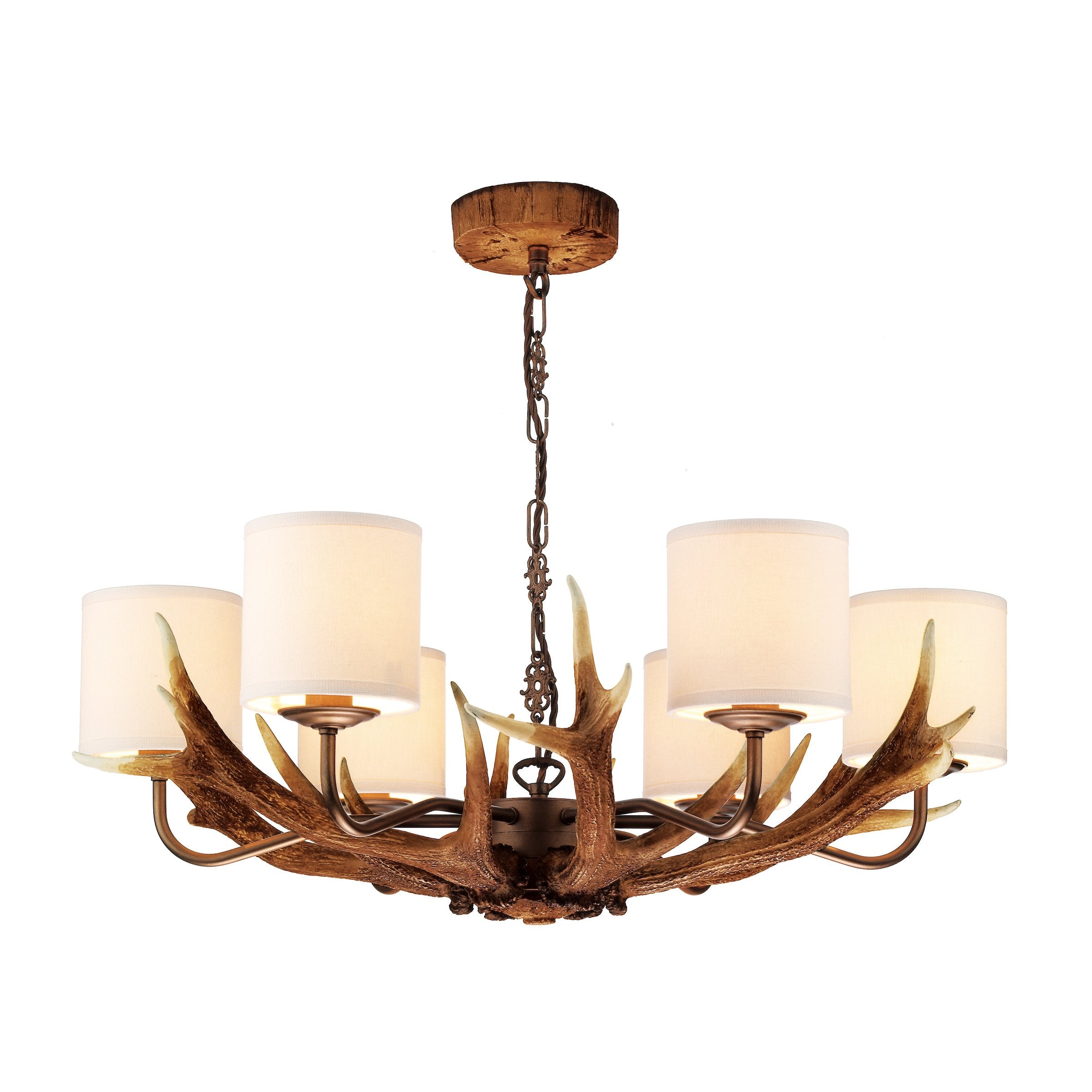 David Hunt Lighting ANT0699 ANTLER 6 light rustic pendant comes with b ...